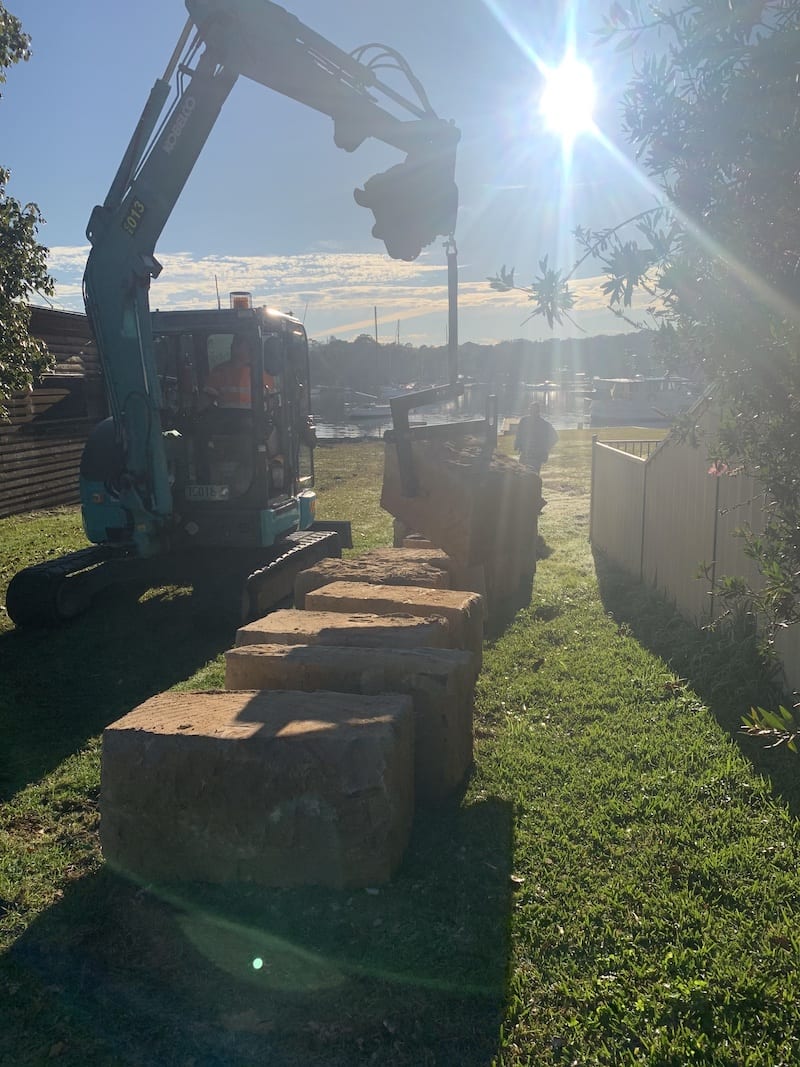 REMX Building & Excavation Newcastle Sandstone Retaining Wall Project